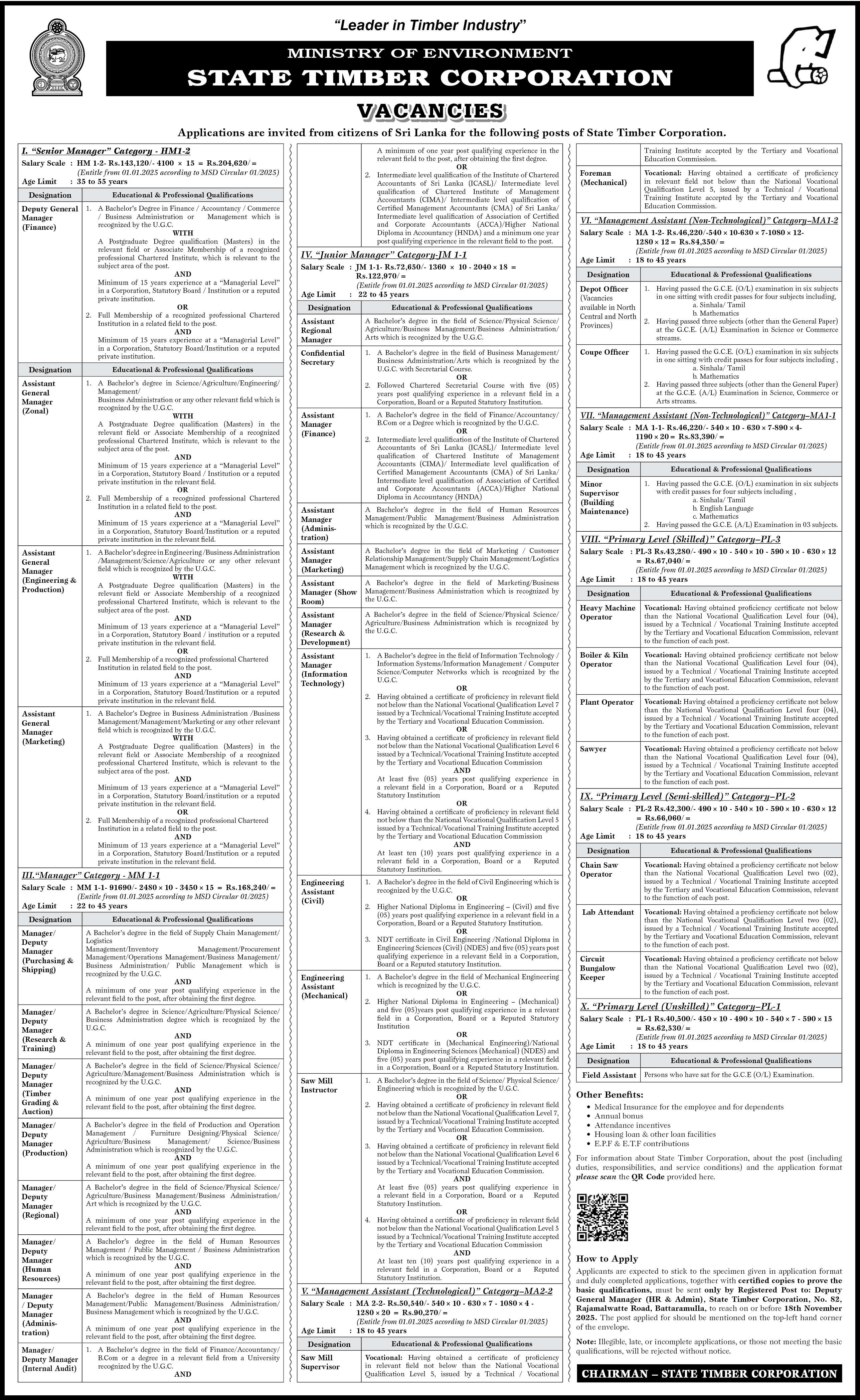 Deputy General Manager, Assistant General Manager, Manager- Deputy ...