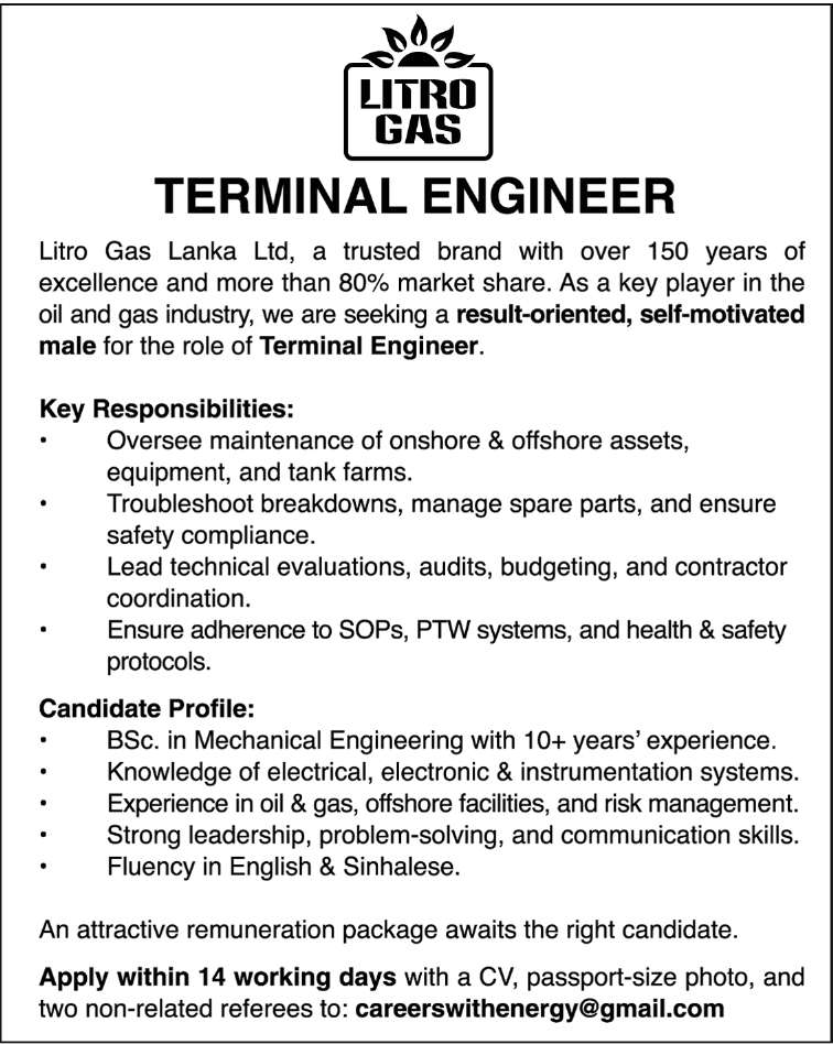 Terminal Engineer - Litro Gas