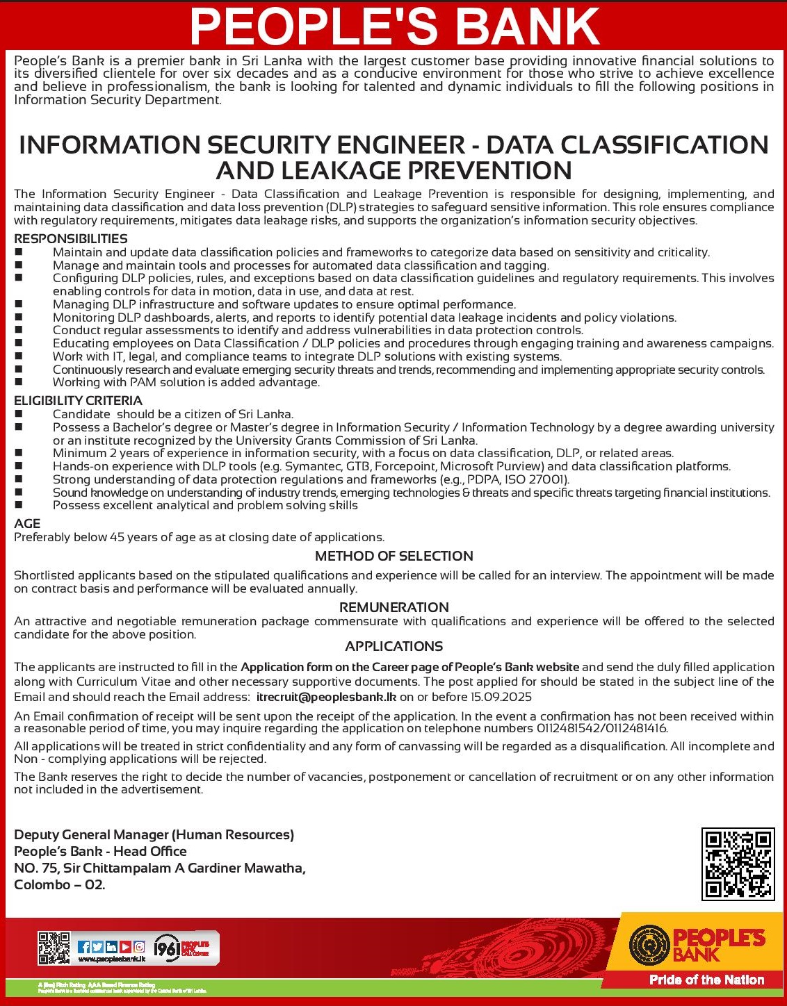 information security Engineer - Peoples Bank